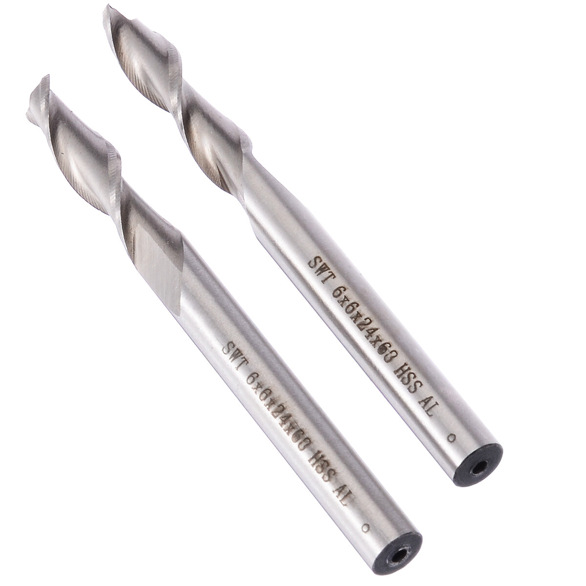 5pcs 6mm 2 Flute End Mill HSS & Aluminium Extended CNC Milling Cutter ...