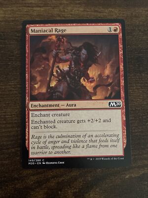 Maniacal Rage 149/280 M20 Core Set 2020 MTG Magic The Gathering D7692 ...