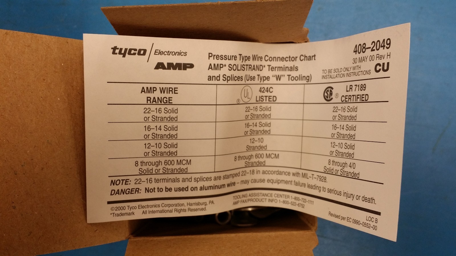 (25 PCS) 32996 AMP/TYCO TERMINAL, RING TONGUE, SOLISTRAND 8 AWG ROHS | eBay