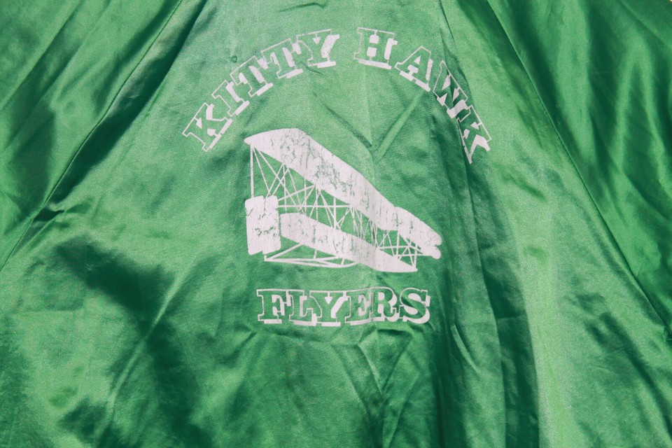 Vintage Kitty Hawk Flyers Satin Jacket Windbreaker Airplane Size XL | eBay