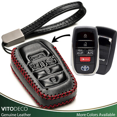 Vitodeco 5-Button Leather Key Fob Case Cover for 2021-2026 Toyota Rav4 ...