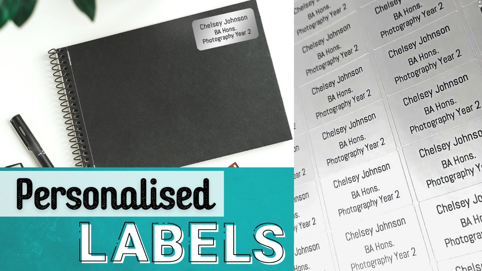 Personalised Address Labels Stickers WHITE GOLD SILVER PINK Self ...