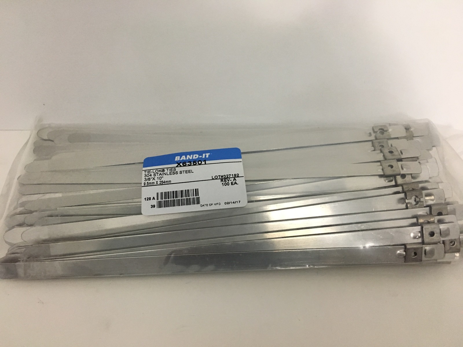 Band-It Tie-Lok Ties Stainless Steel 3/8" x 10" 304SS (Qty-100) | eBay