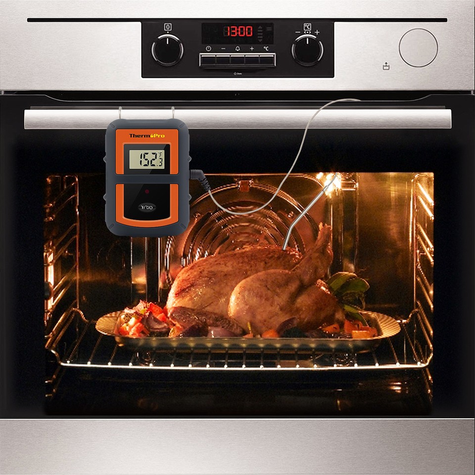 Remote Cooking Thermometer Digital BBQ Grill Oven Meat Wireless Smoker ...