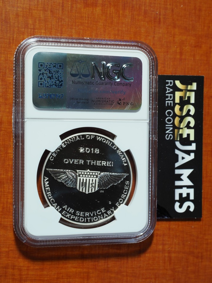 2018 D PROOF SILVER U.S. AIR SERVICE MEDAL NGC PF69 ULTRA CAMEO BROWN ...