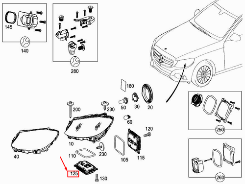 NEW MERCEDES-BENZ C W205 LEFT HEADLIGHT CONTROL MODULE UNIT A2059004330 ...