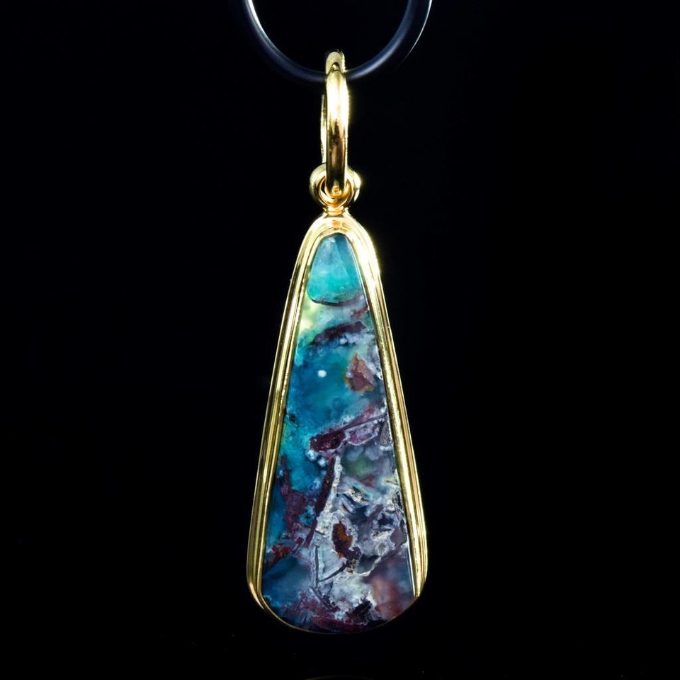 Pendant Gold Vermeil Sterling Silver Chrysocolla & Native Copper ...