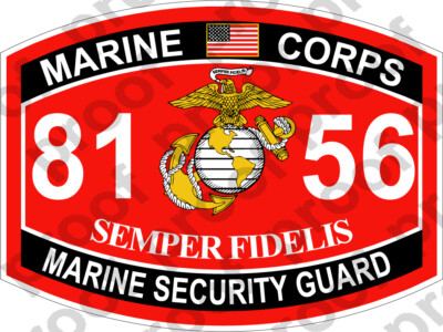STICKER USMC MOS 8156 MARINE SECURITY GUARD ooo USMC Lisc No 20187 | eBay