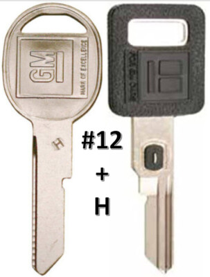 For GM Single Sided VATS Ignition Key #12 + Doors/Trunk GM OEM "Coined ...