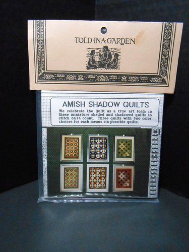 TOLD IN A GARDEN Amish Shadow Quilts Cross Stitch Pattern SIX Mini ...