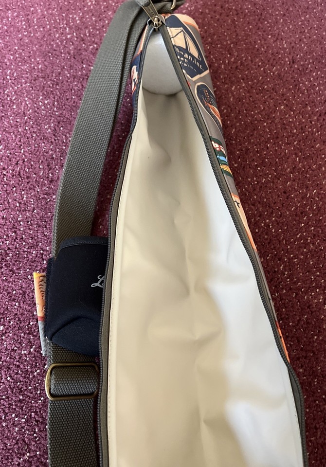 LL Bean Canvas Cooler Sling Bag Leather Trim Camping Hiking Fishing | eBay