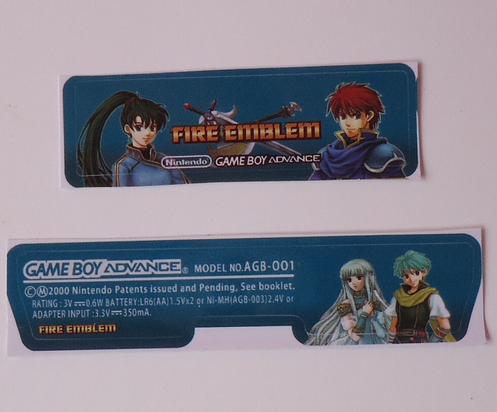 GBA SYSTEM STICKER Game Boy Advance Back Label Decal ZELDA Pokemon ...