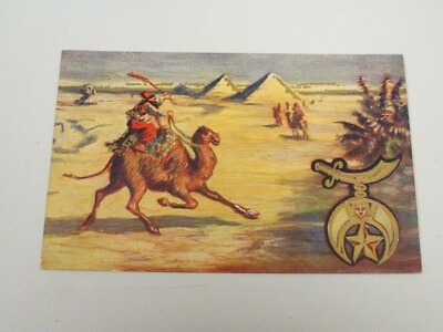 J1497 Postcard Masonic Mason Related Camel Jockey over desert | eBay