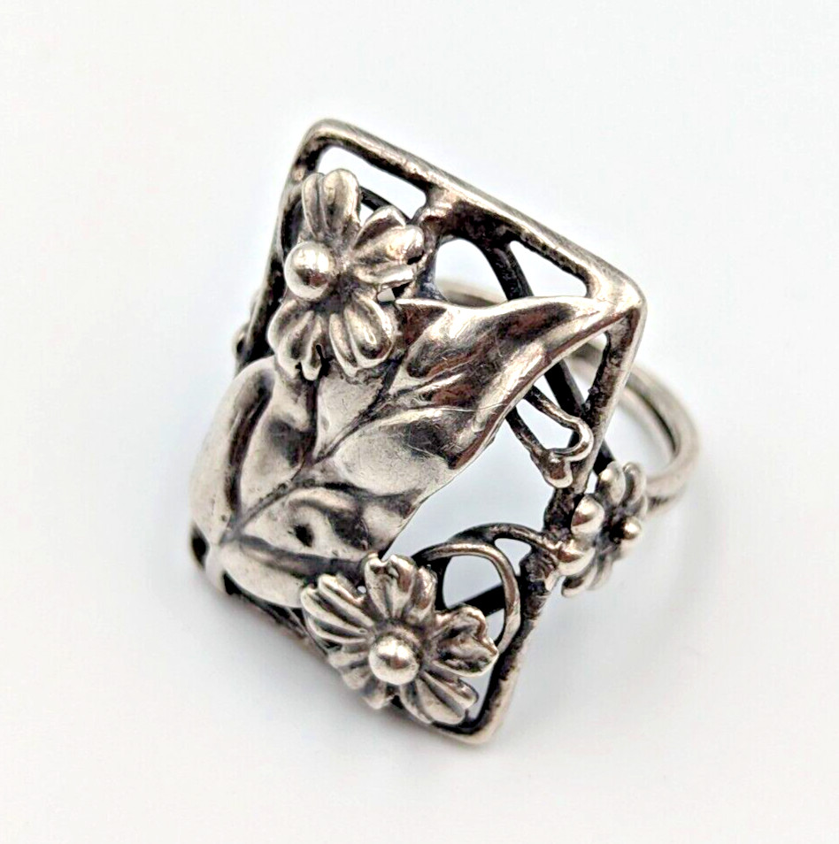 Vintage Coro Craft 1940's Sterling Silver 925 Floral … - Gem