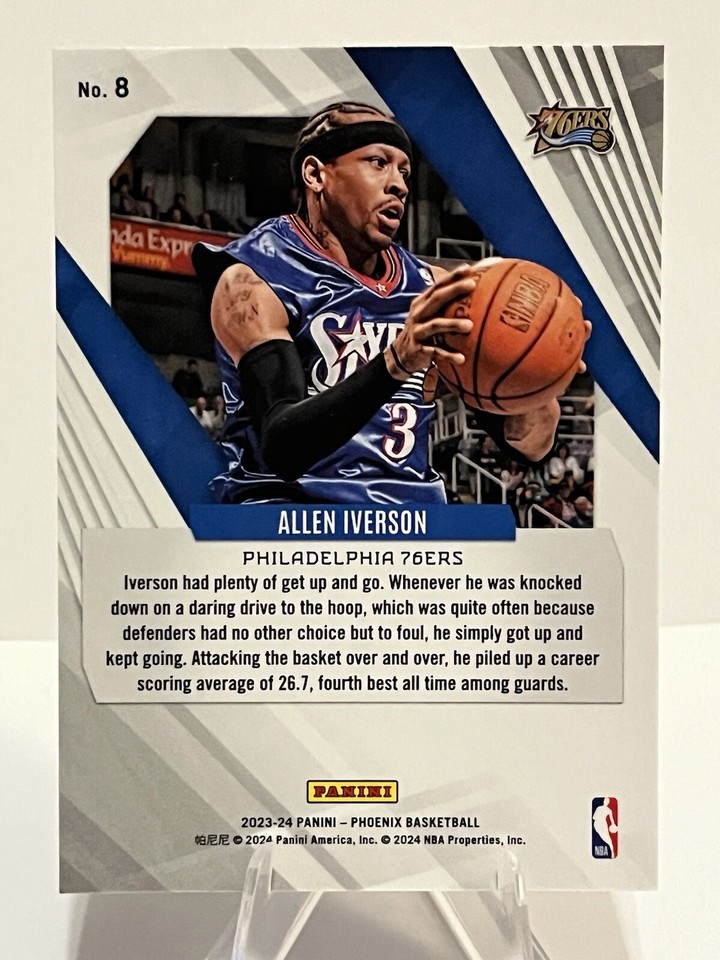 2023-24 Panini Phoenix #8 Allen Iverson RED ICE Philadelphia 76ers | eBay
