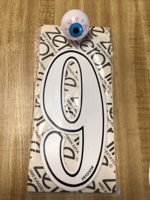 Rare NOS White Black ZERONINE Number 9 Old School BMX Plate Decal ...