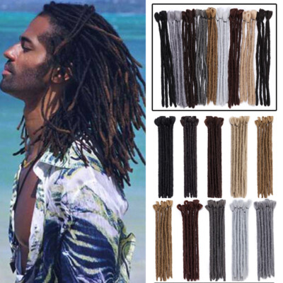 Men 6/12" Soft Handmade Dreadlock Crochet Braids Hair Extension Dread ...