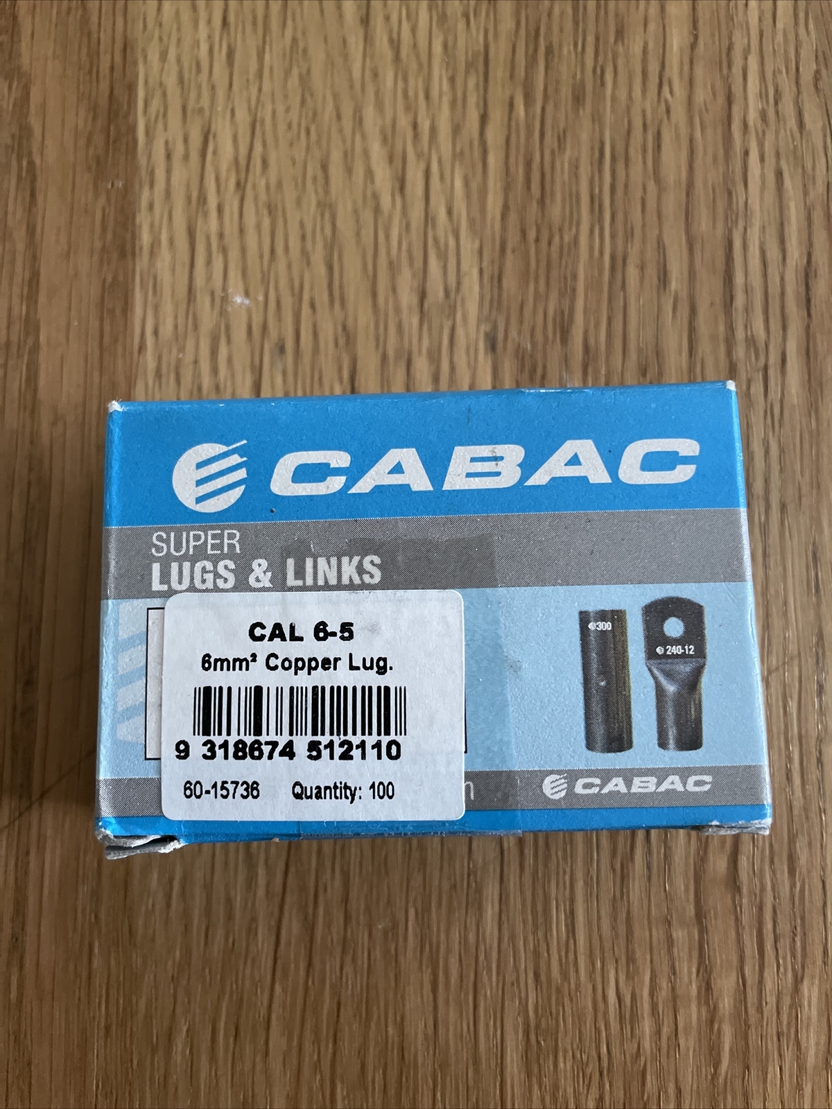 CABAC CU LUG 6MM2 CABLE 5MM STUD CAL6-5 x 100/BOX | eBay