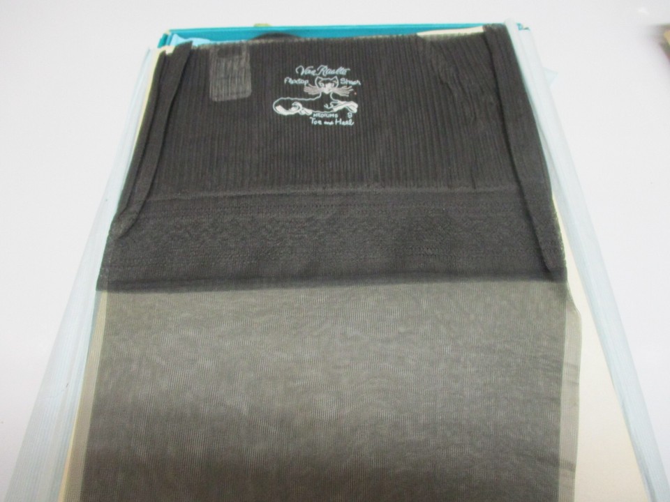 1 PR VINTAGE VAN RAALTE RHT FLAT KNIT SHEER NYLON STOCKINGS SIZE 9 MED ...