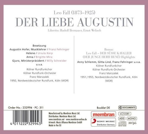 Fall, Leo Der Liebe Augustin (CD) 4011222329943 | eBay