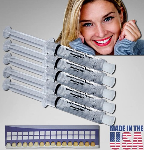 5 Syringes 22% 10 ml Tooth Teeth Whitening Whitener Gel 50cc - Bleach ...