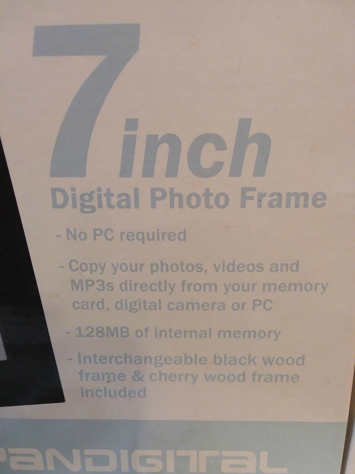 Pandigital 7" Photo Wood 2 Frame Cherry&Black Remote 128MB USB& Adapter ...