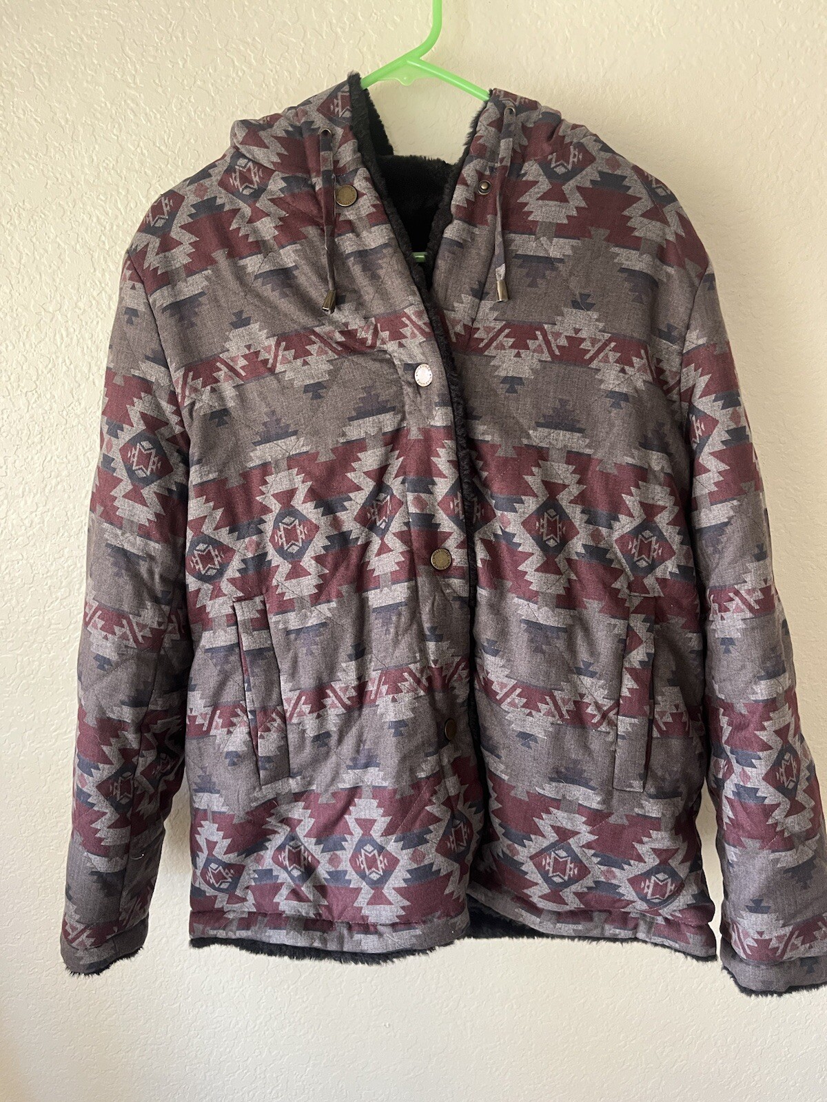 Pendleton Reversible Aztec Southwestern Faux Fur Jack… - Gem