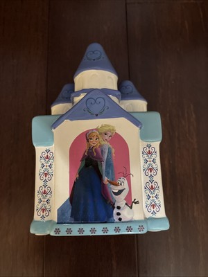 Disney Frozen Castle Piggy Bank Elsa Anna Olaf Ceramic Princess Coin ...