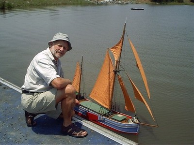 Model boat. Thames Barge 1300mm long. Radio controlled. handles well ...