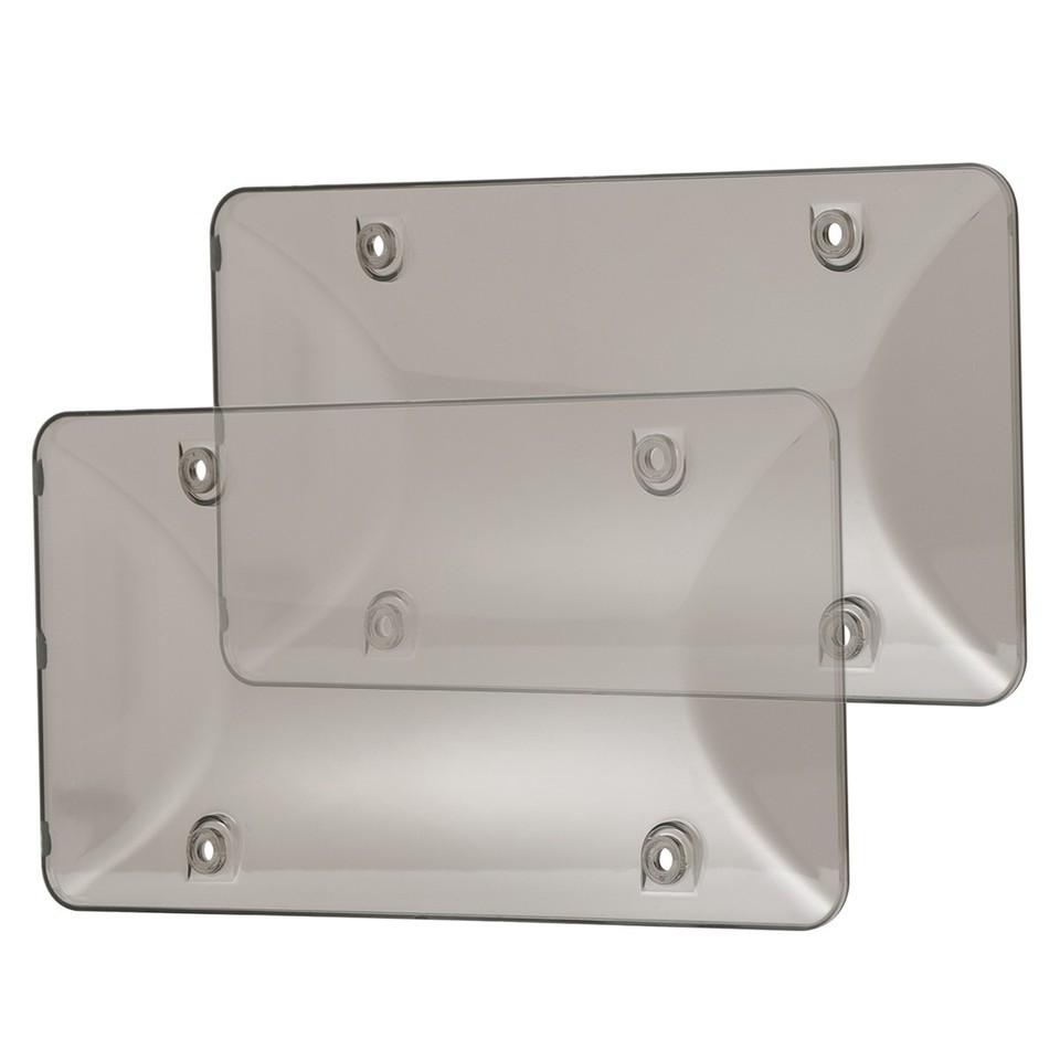 2PCS License Plate Shield Cover Bubble Lens Car Truck Waterproof Grey ...