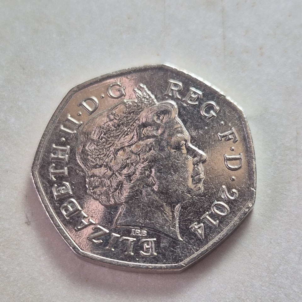 Rare 2014 Shield of Royal Arms 50p Fifty Pence Coin Circulated ...