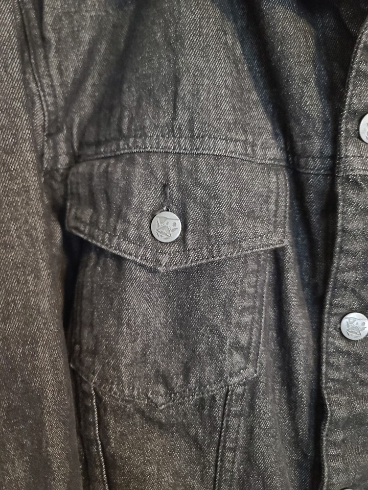 RVCA x EL NECKFACE Graffiti Artist Black Denim Jacket. Size Large. RARE ...