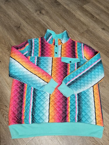 Crazy Train Quilted Women's Small Multicolor Jacket Quarter Zip Coat | eBay
