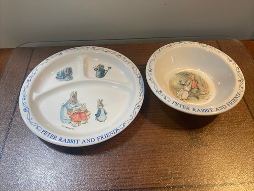 Vintage EDEN Peter Rabbit and Friends 2 Pc Child's Melamine Divided ...