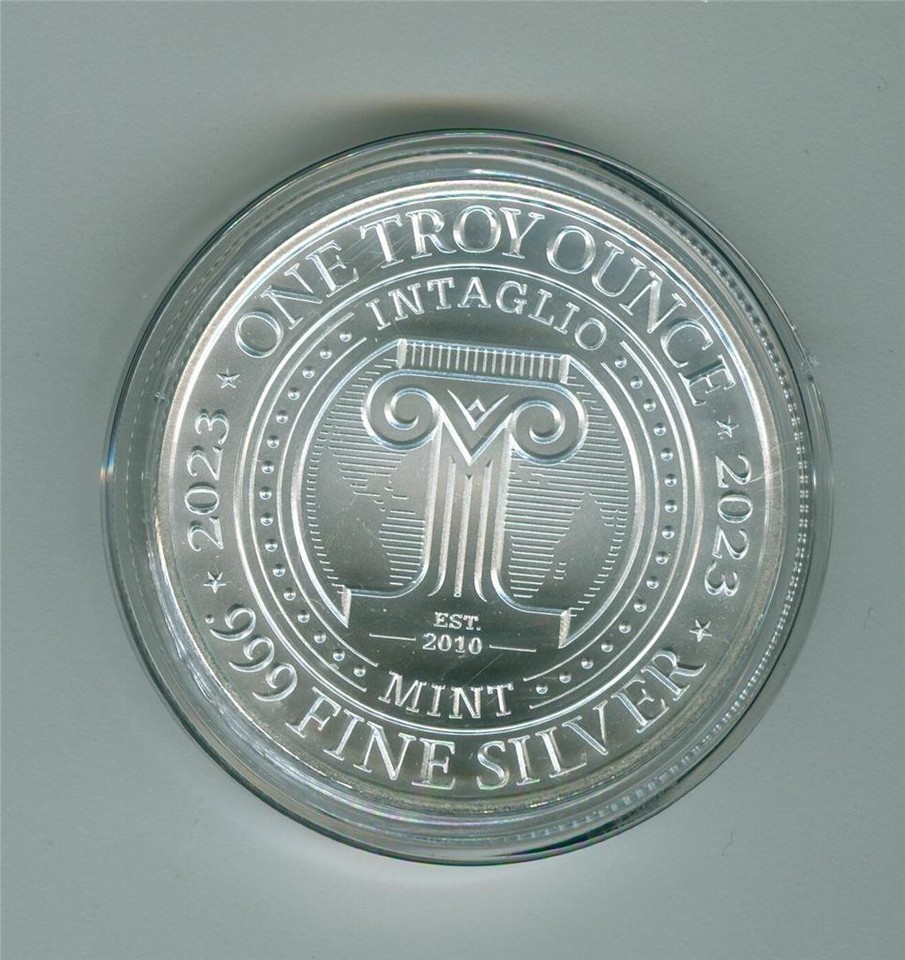 INTAGLIO MINT 2023 TYRANNY 1 OZ .999 HIGH RELIEF SILVER ROUND GEM BU IN ...