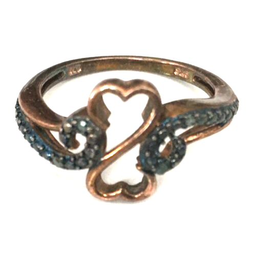 Vtg Ring MARKED STS CHUCK CLEMENCY 925 STERLING SILVER Size 8 Band Gold ...