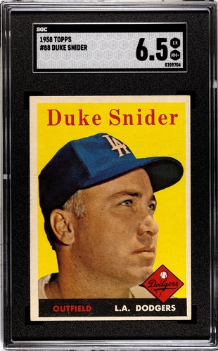 Duke Snider 1958 Topps Baseball Card #88- SGC Graded 6.5 EX-NM+ | eBay