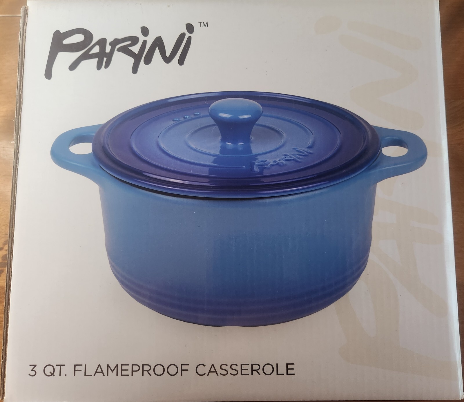 Parini Cookware Casserole, 3 Quart Blue Flameproof Casserole -Brand New ...