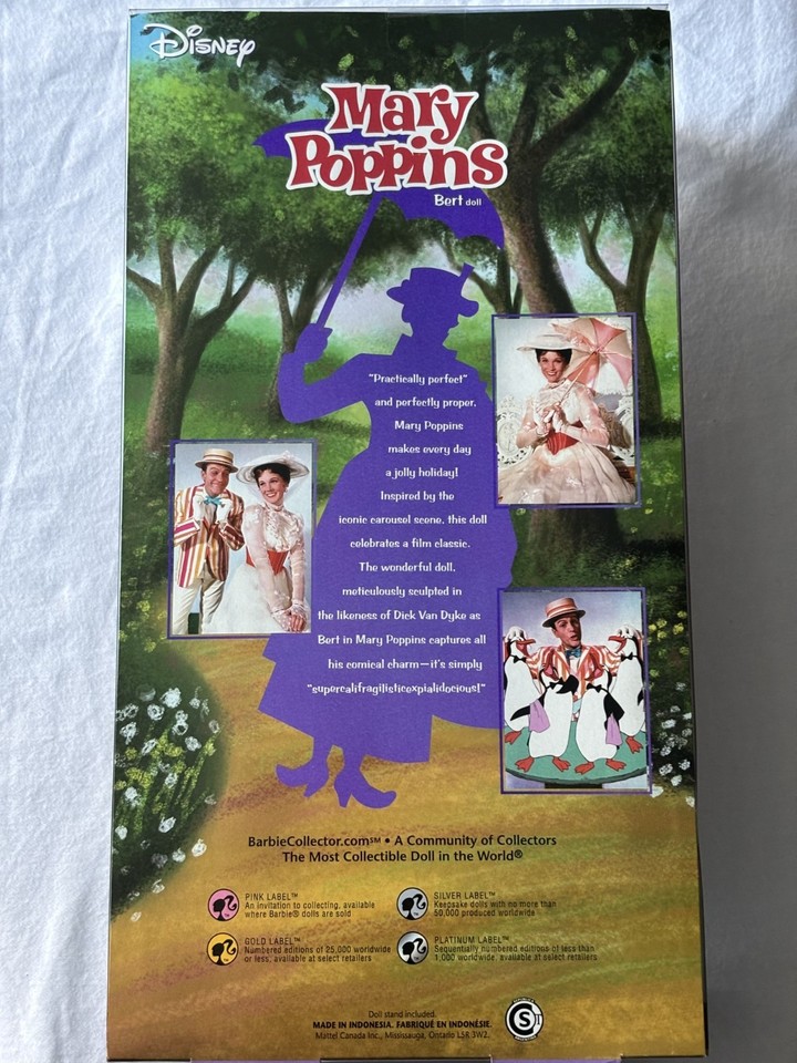 Barbie Mary Poppins Bert Doll 2007 Pink Label Disney Mattel Collector ...