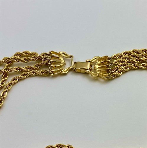 Vintage Gold Tone Plated 4-Strand Diamond Cut Twisted Rope Chains ...