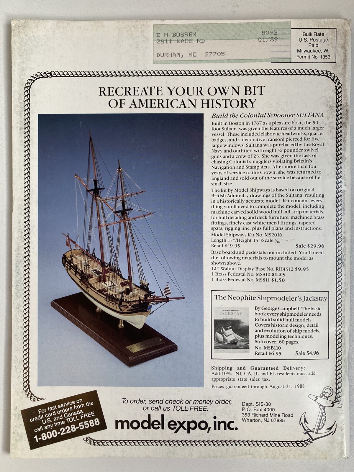 Ships In Scale Magazine Model Ship Building Hobby Vtg July Aug 1988 Tug ...