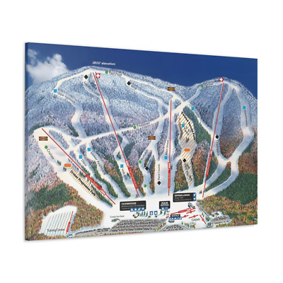 Butternut MA Trail Map Canvas Poster Massachusetts Ski Resort 48x32 | eBay