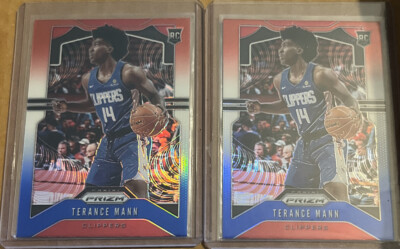 2 Terrance Mann 2019-20 Panini Prizm #296 RWB Red White Blue RC Rookie ...