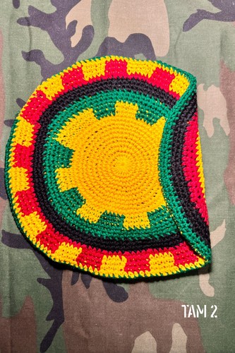 Rasta Handmade Crochet Beret Tam Bonet Beanie Cap Hippie Reggae Style M ...
