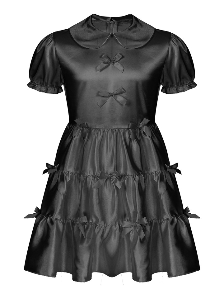 Mens Satin Frilly Crossdressing Dress Lingerie Sissy Ruffled Nightwear Underwear | eBay UK