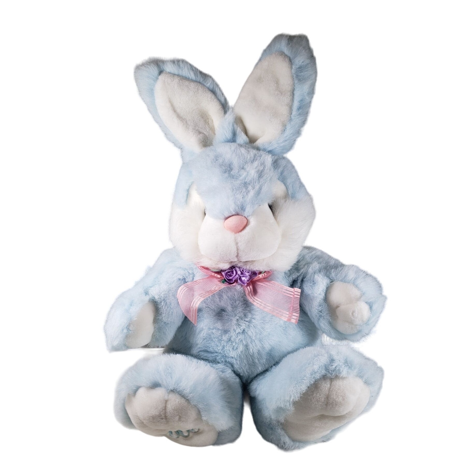 Vintage Blue Plush Bunny Rabbit Embroidered 2000 Paw Easter Stuffed Toy ...