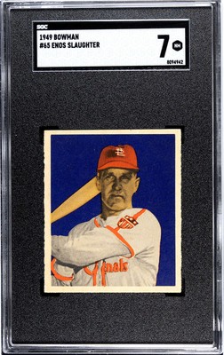 1949 Bowman #65 Enos Country Slaughter Cardinals HOF SGC 7 NM Near Mint ...
