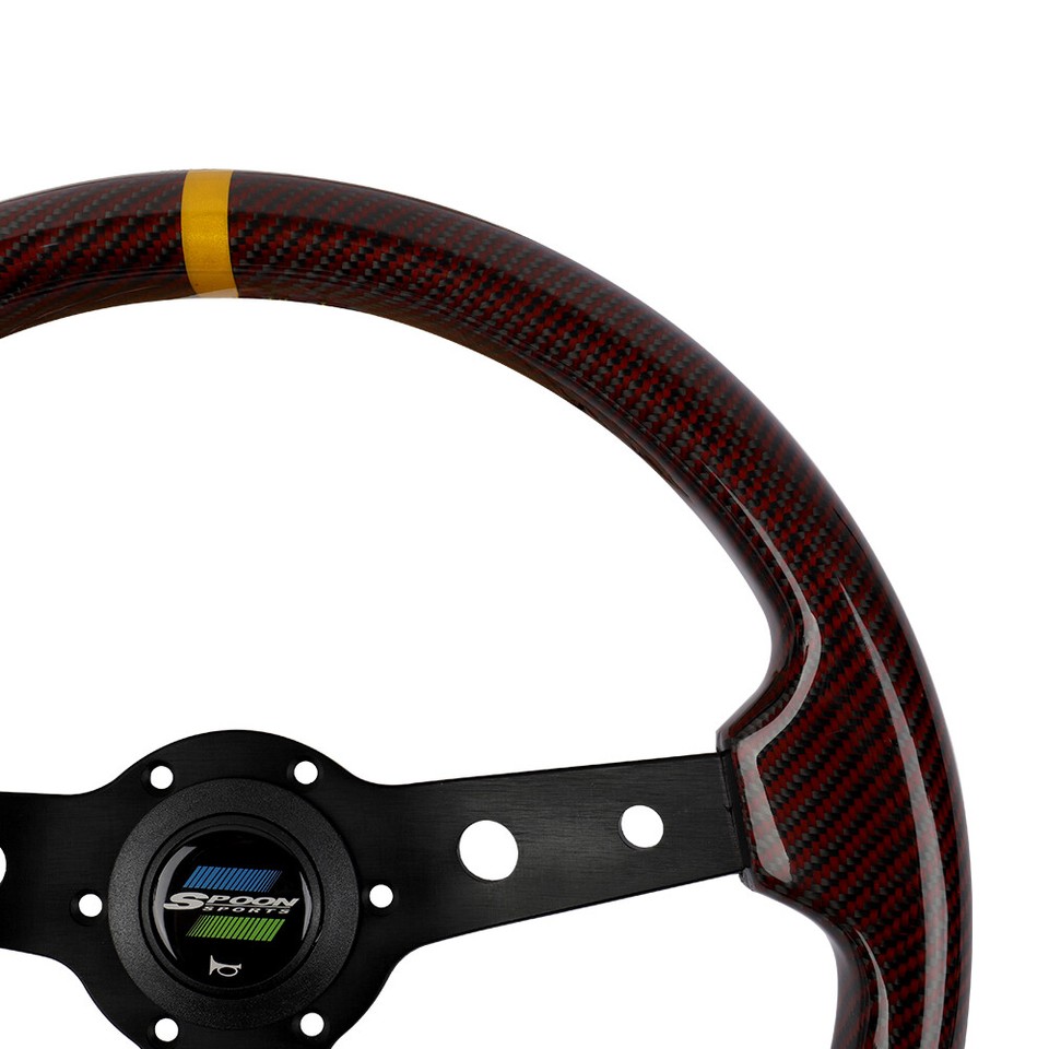 Universal SPOON Sport Red Real Carbon Fiber Steering Wheel 6 Holes ...