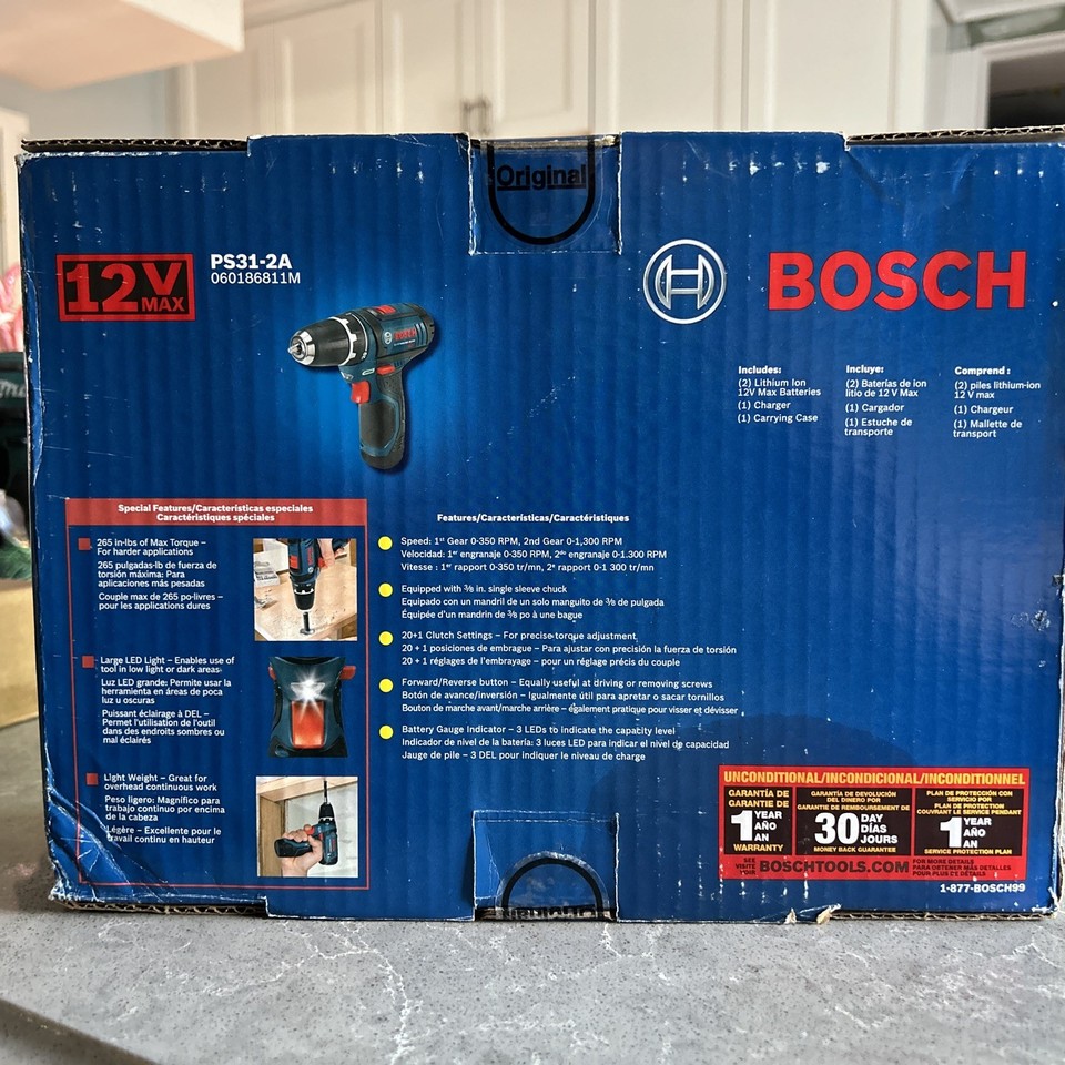 Bosch PS31-2A 12V Max Lithium Ion Drill-Driver With Two 2 Amp Hour ...