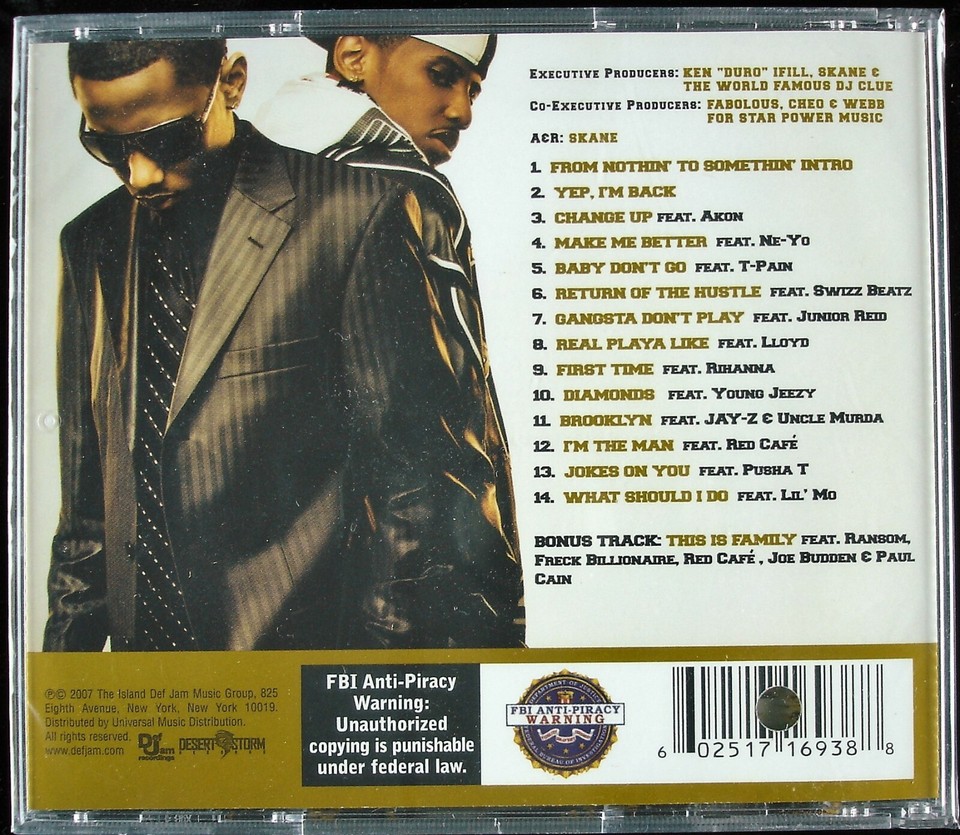 FABOLOUS "FROM NOTHIN' TO SOMETHIN'" 2007 PROMO CD ALBUM 15 TRACKS ...
